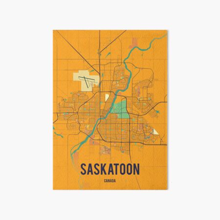 Lámina rígida «Mapa de la ciudad de Saskatoon imprimible - Art deco y ...