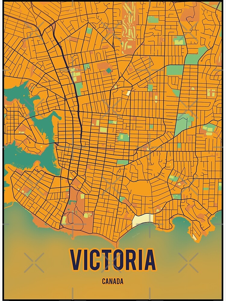"Victoria city map canada - Map gift | art deco" Photographic Print by ...