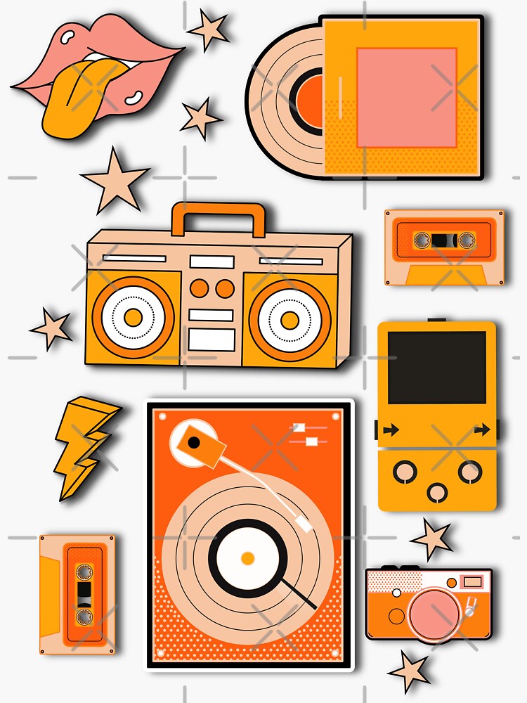 "y2k-music blue" Sticker by susycosta | Redbubble