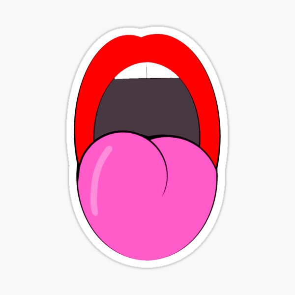 "red lips with pink tongue out sticker" Sticker by Nnone | Redbubble