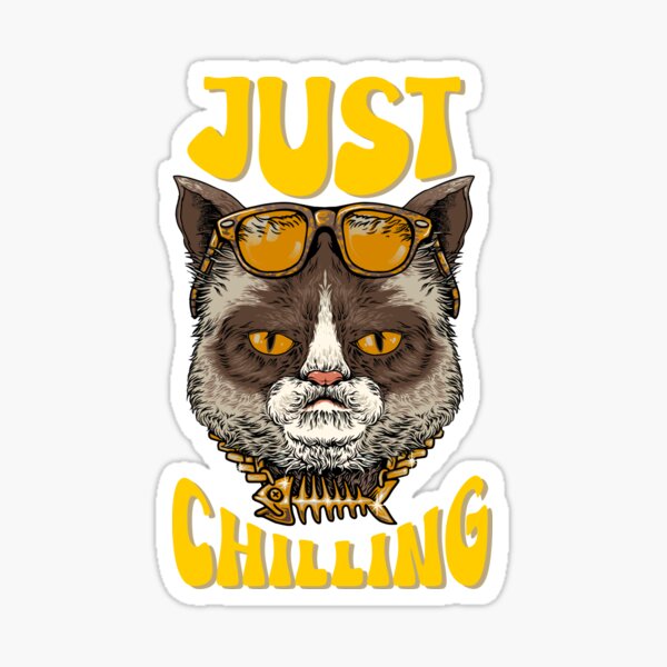 "Cat Just Chilling" Sticker by Family-Home-Luv | Redbubble