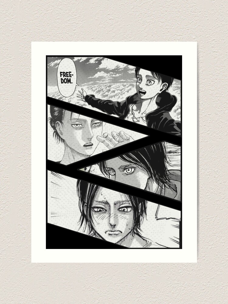 "Eren Yeager Attack on Titan Shingeki no Kyojin Manga Panel Design" Art ...