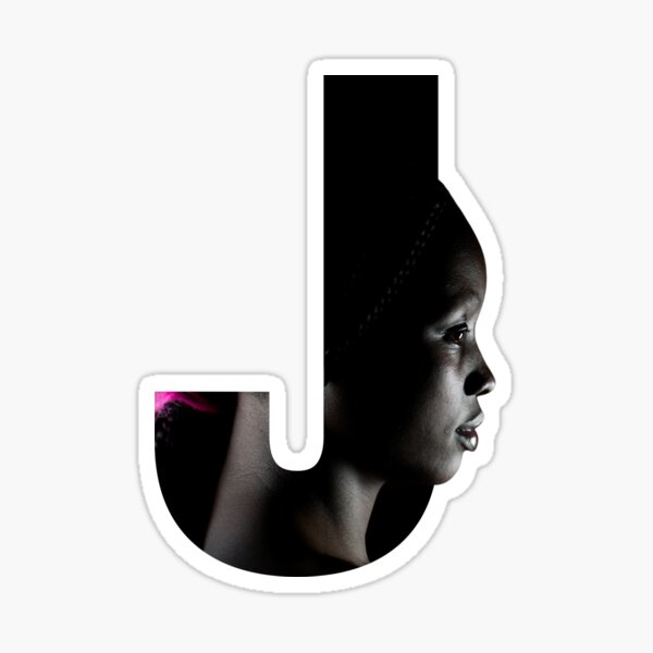"Letter Portrait Design J" Sticker by MulAlb224 | Redbubble