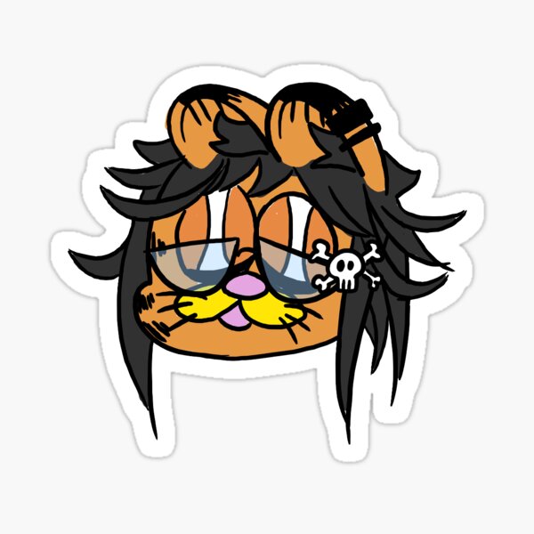 "Sleepy Emo Garfield Sans" Sticker for Sale by lasagnyan | Redbubble