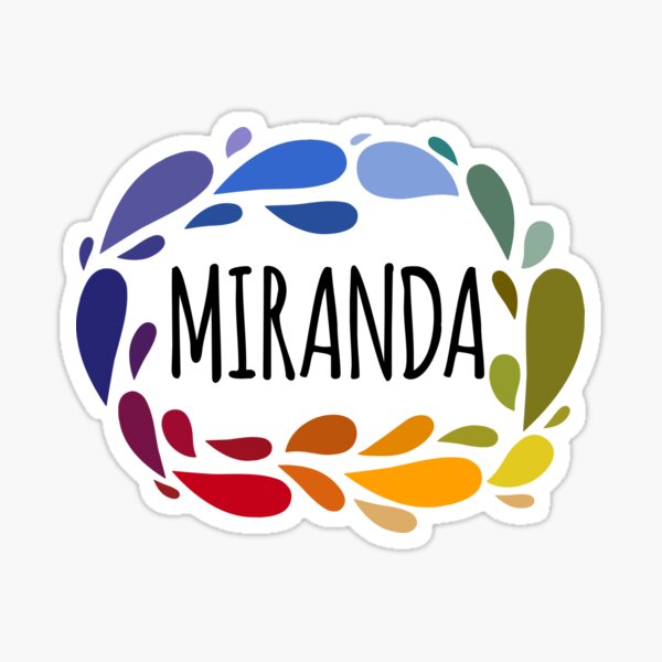 "Miranda Name Cute Colorful Gift Named Miranda" Sticker by kindxinn ...