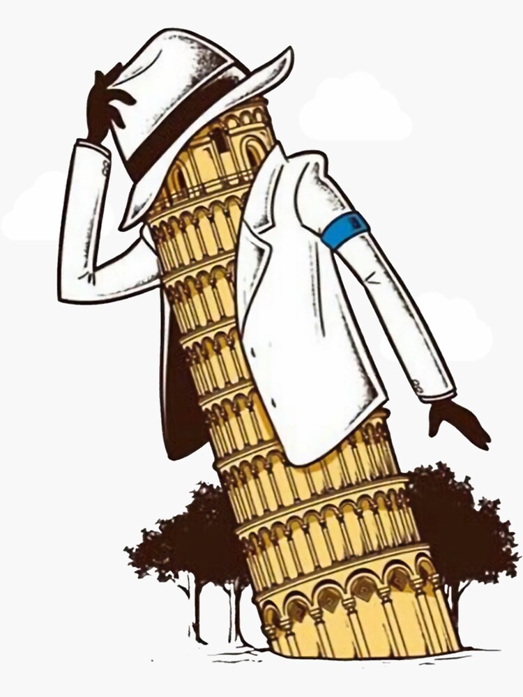 "Pisa Tower & Michael Jackson| Perfect Gift" Sticker by kerrygbjodie ...