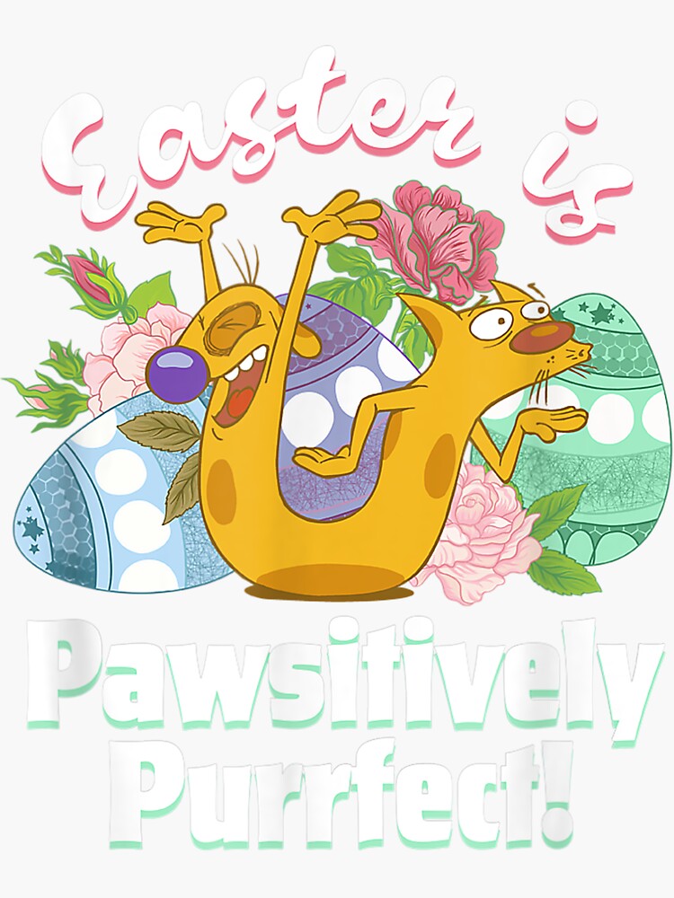 "CatDog Easter Is Pawsitively Purrfect Poster" Sticker by BranOfficial ...