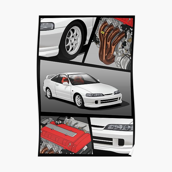 "Integra DC2 X B series Engine " Poster for Sale by ArtyMotive | Redbubble