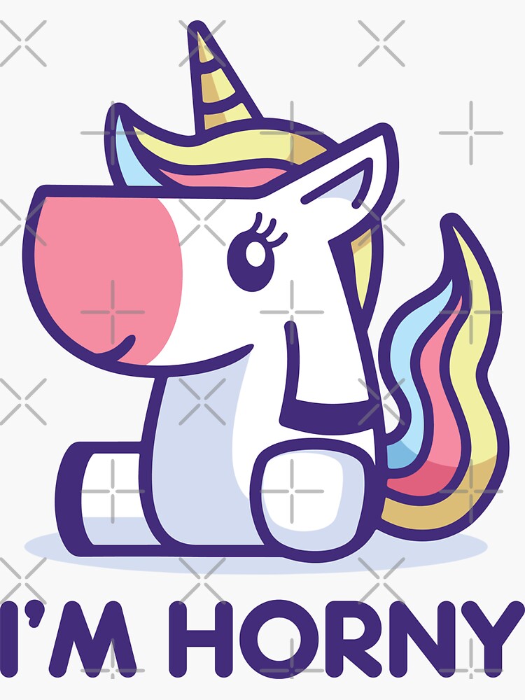 "Im Horny - Funny Unicorn" Sticker by TheSouthWind | Redbubble