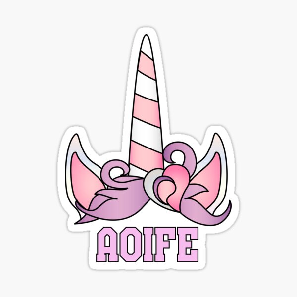 "Aoife name. Pink and purple unicorn personalized with Irish girl's ...