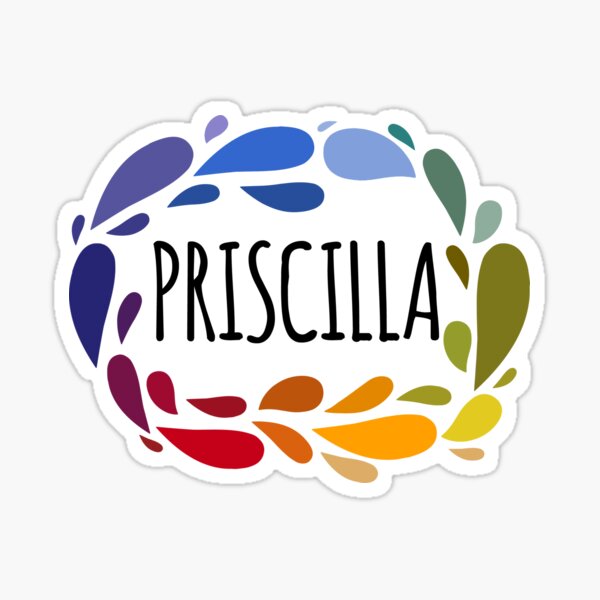 "Priscilla Name Cute Colorful Gift Named Priscilla" Sticker by kindxinn ...