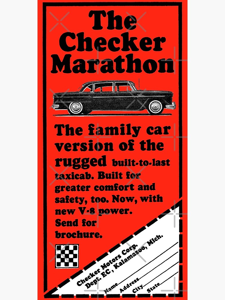 "CHECKER MARATHON - ADVERT" Poster for Sale by ThrowbackM3 | Redbubble