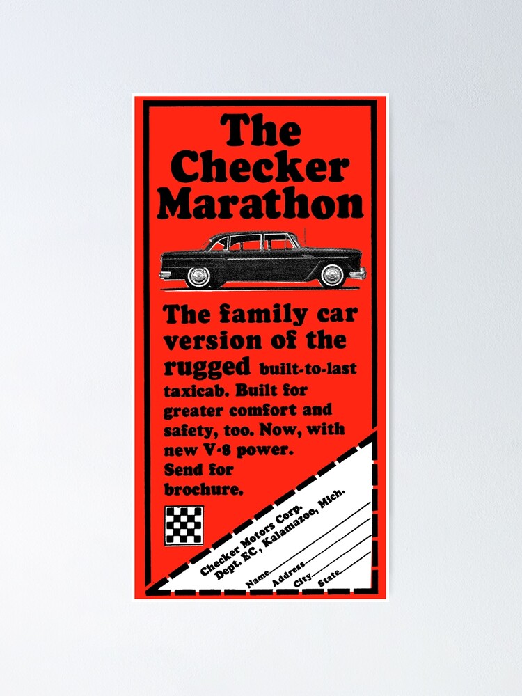 "CHECKER MARATHON - ADVERT" Poster for Sale by ThrowbackM3 | Redbubble