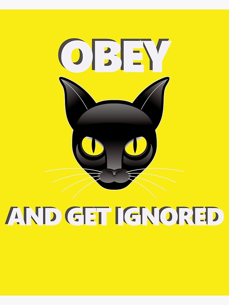 "Obey And Get Ignored By Your Cat" Poster for Sale by Hertenfels ...
