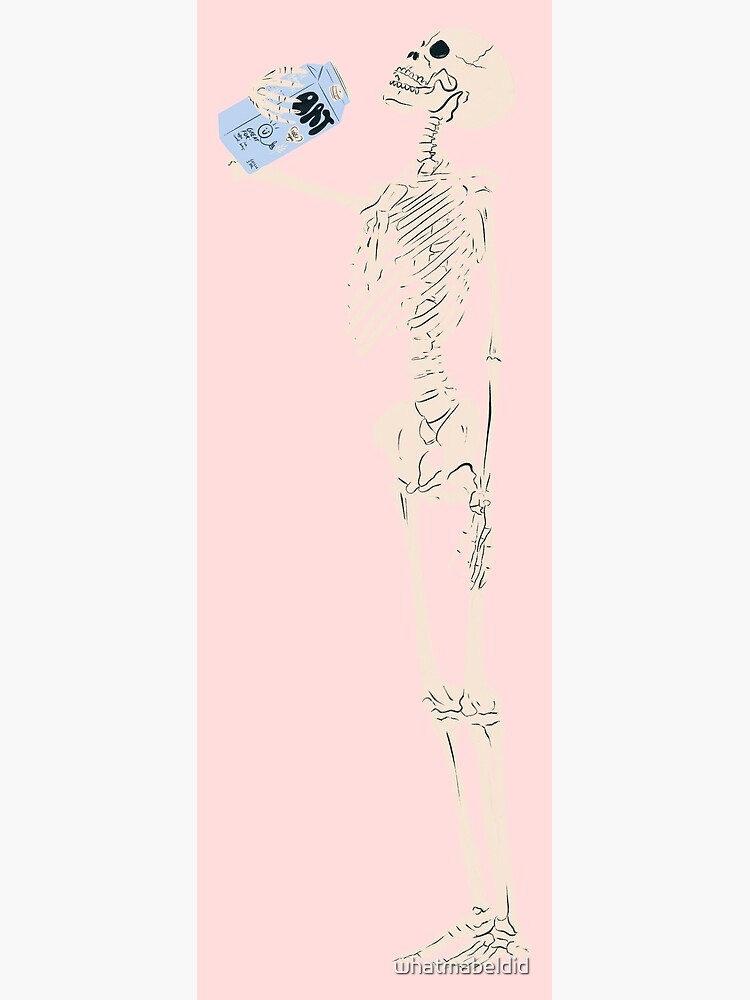 "skeleton drinking oat milk " Poster for Sale by whatmabeldid | Redbubble