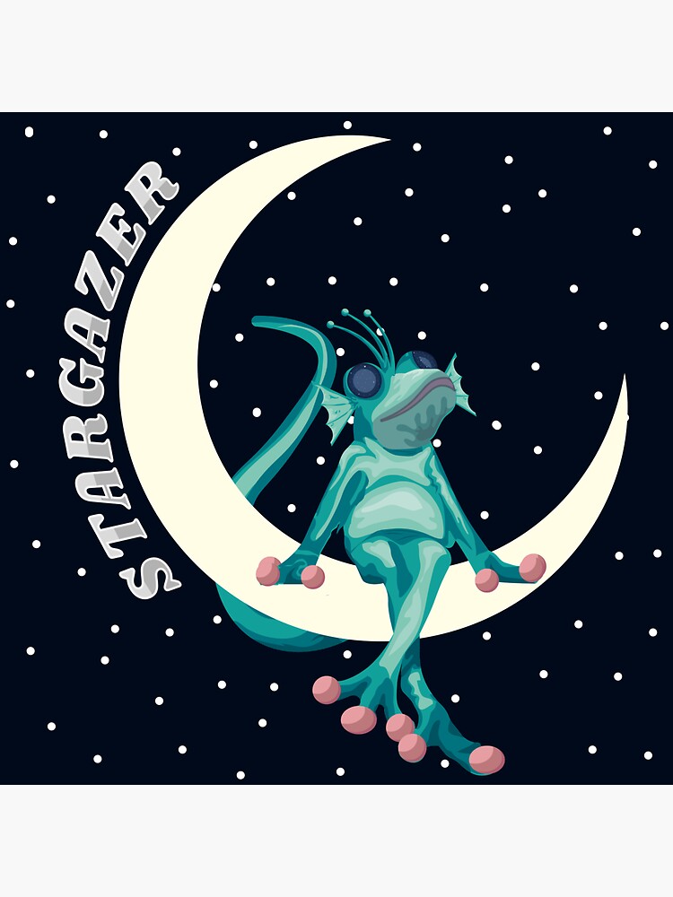 "Stargazer Sci-fi Alien Frog Design" Sticker by Inkhall-Shop | Redbubble