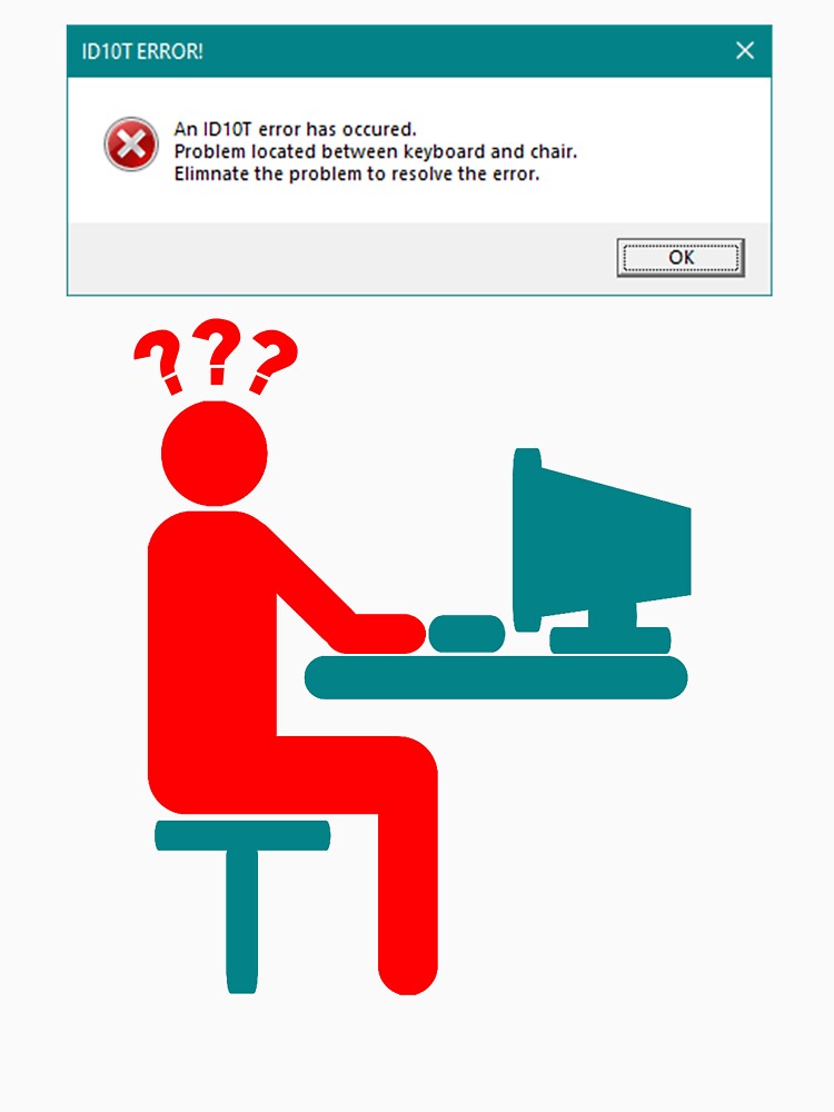 "ID10T Error | IT SUPPORT | IT Meme" Classic T-Shirt for Sale by ...