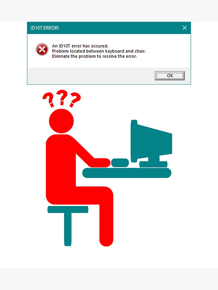 "ID10T Error | IT SUPPORT | IT Meme" Sticker for Sale by boutiq4u ...