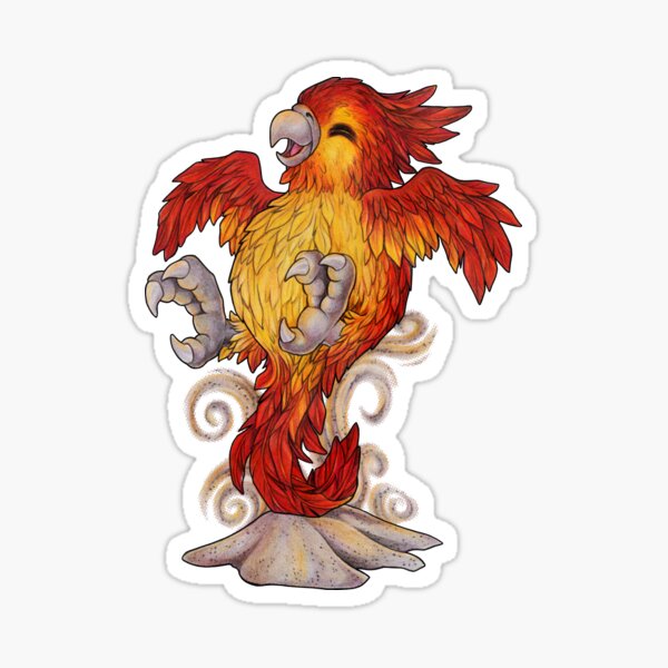 "Cute chubby phoenix chibi - fantasy lover" Sticker by ZadzeneaArt ...