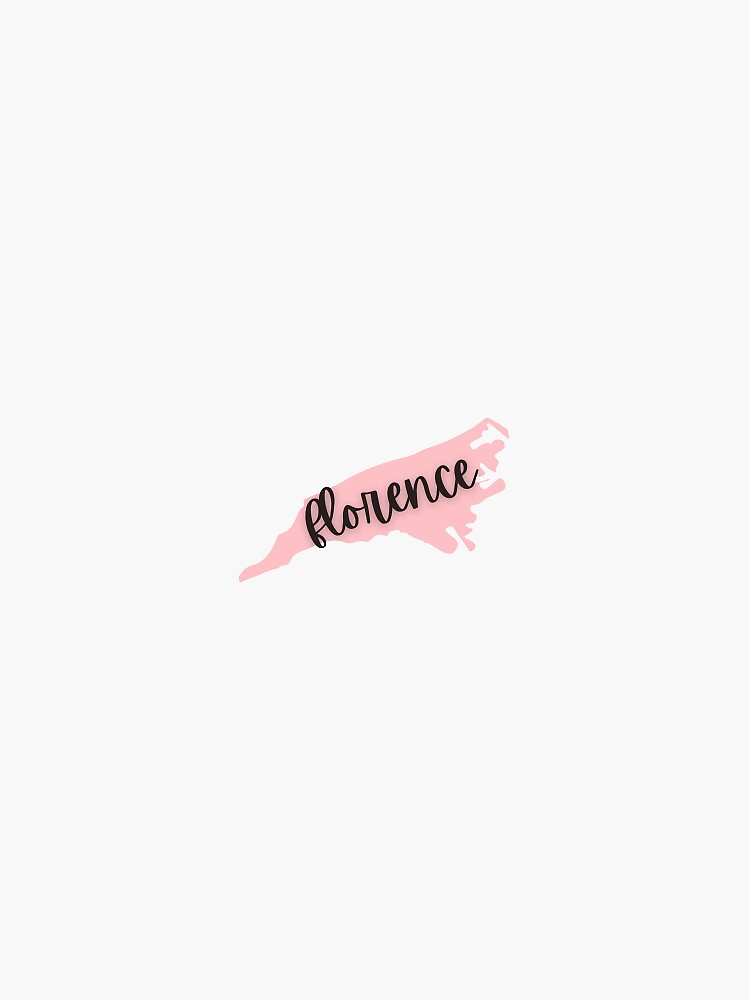 "Pink Cursive Florence South Carolina " Sticker by Cyn2460 | Redbubble