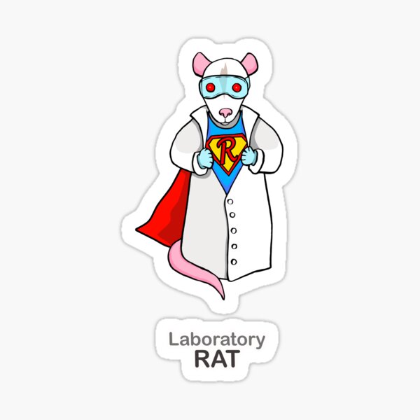 "Laboratory Super Rat" Sticker by modry-animag | Redbubble