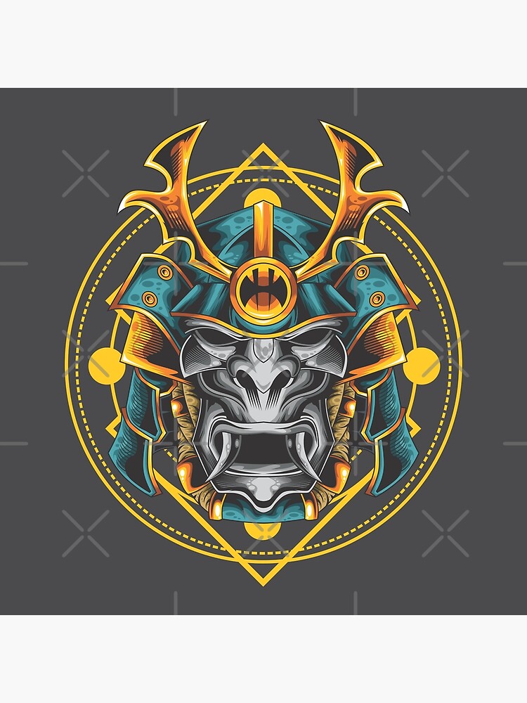 Póster «Gorila estilo myan/casco samurái estilo azteca con cuernos» de ...