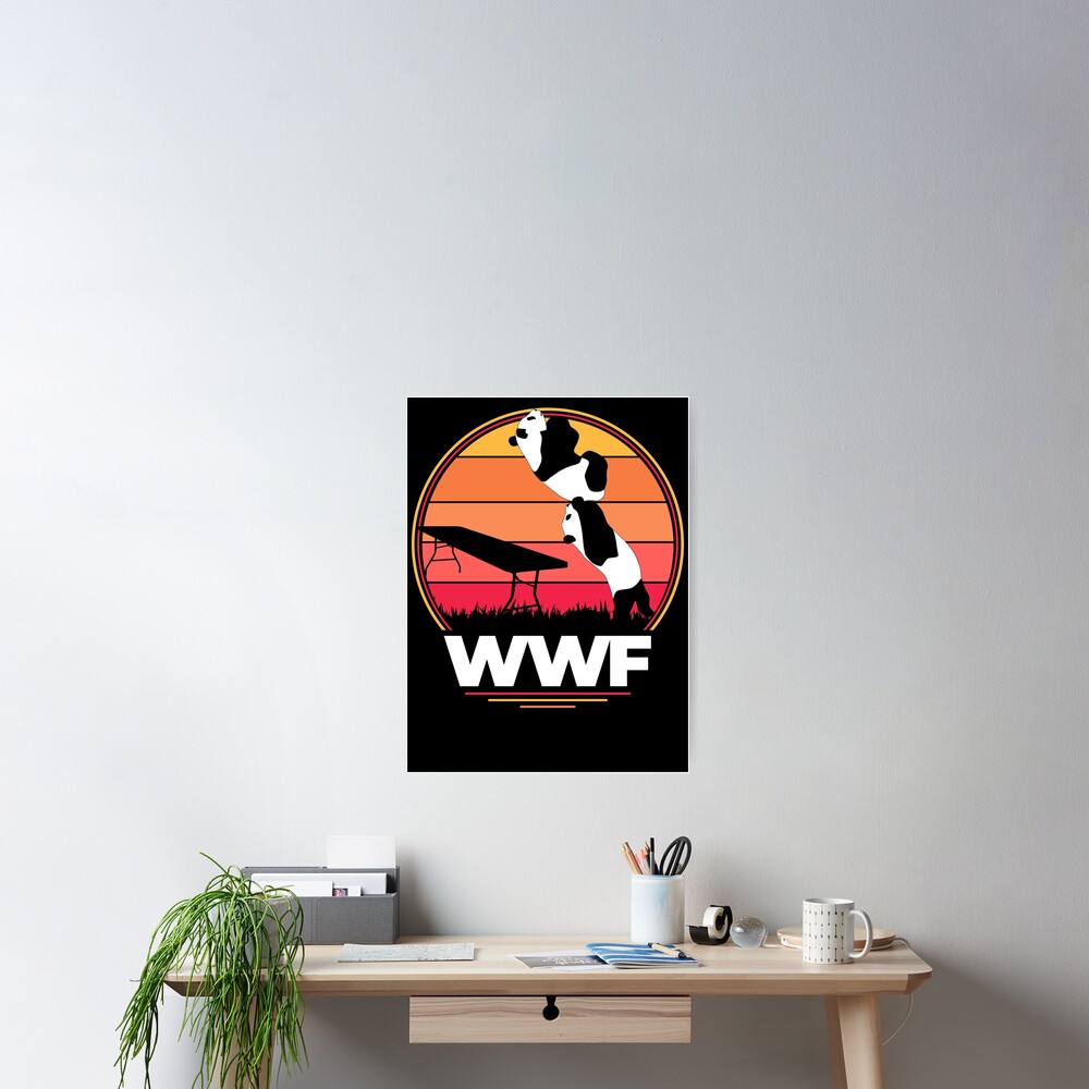 "WWF wrestling pandas " Poster by adenicholls | Redbubble