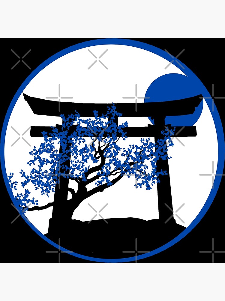 Blue Cherry Tree Japanese Gate - Japanese Torii Gate Premium Matte ...
