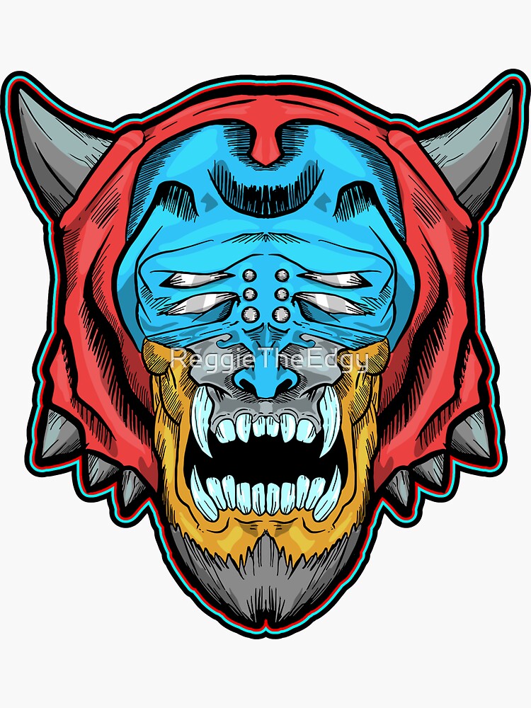 "Alien Spider Oni Head" Sticker for Sale by ReggieTheEdgy | Redbubble