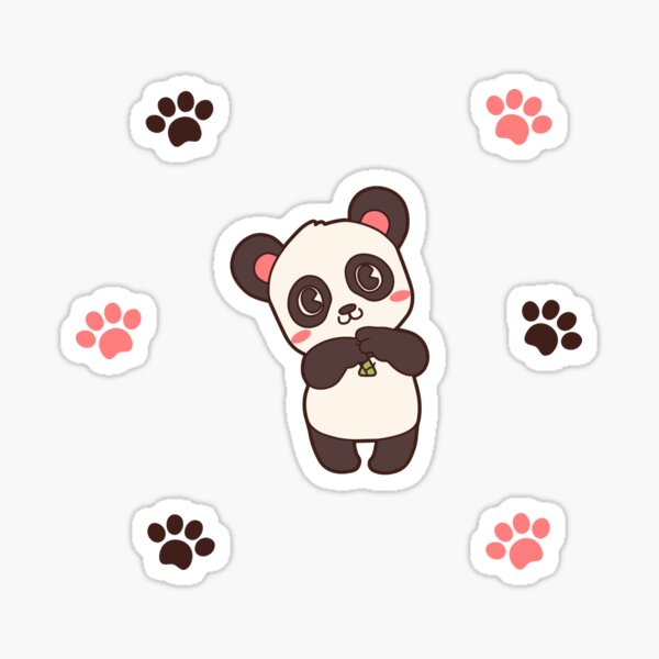 "cute panda with paws" Sticker by aninanime | Redbubble