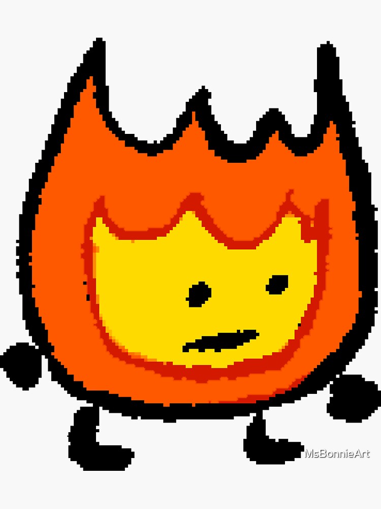 "BFDI Firey" Sticker for Sale by MsBonnie | Redbubble