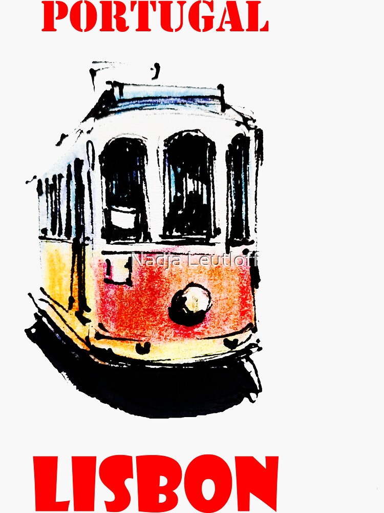 "Lisboa Lisbon Tram red Portugal" Sticker for Sale by NadjaLeutloff ...
