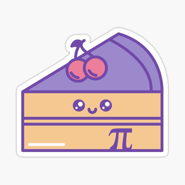 "A piece of cute kawaii pi" Sticker by greatteesdesign | Redbubble