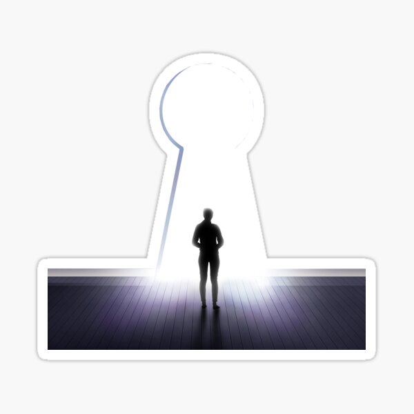"Girl and Keyhole Portal" Sticker for Sale by pablocbudassi | Redbubble