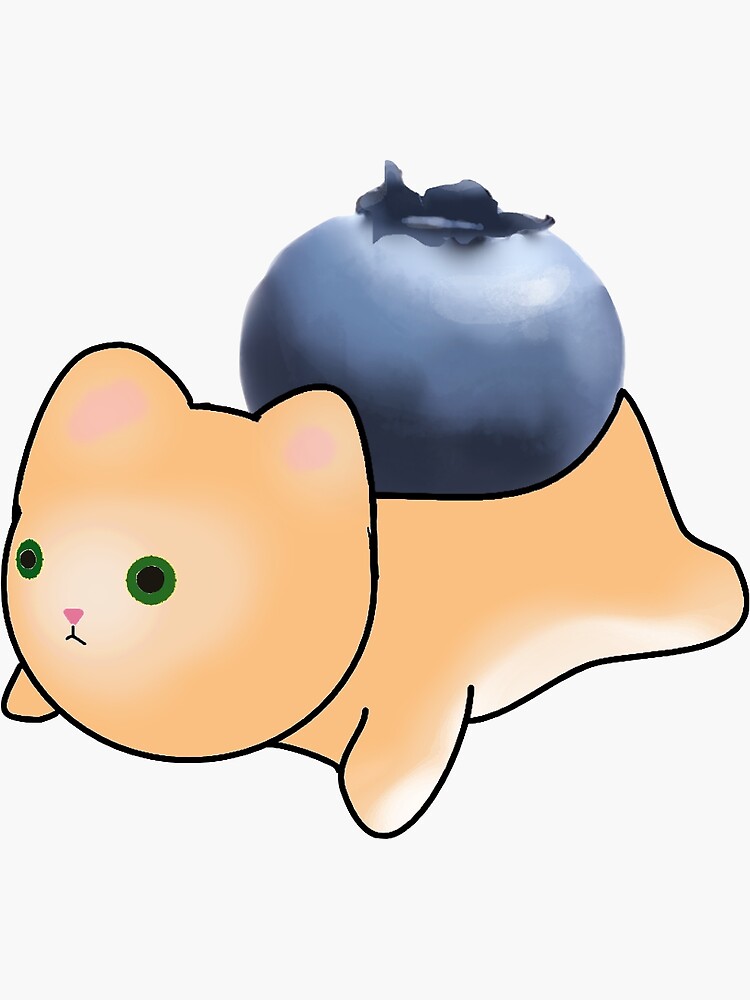 "blueberry cat" Sticker by thecopcop | Redbubble