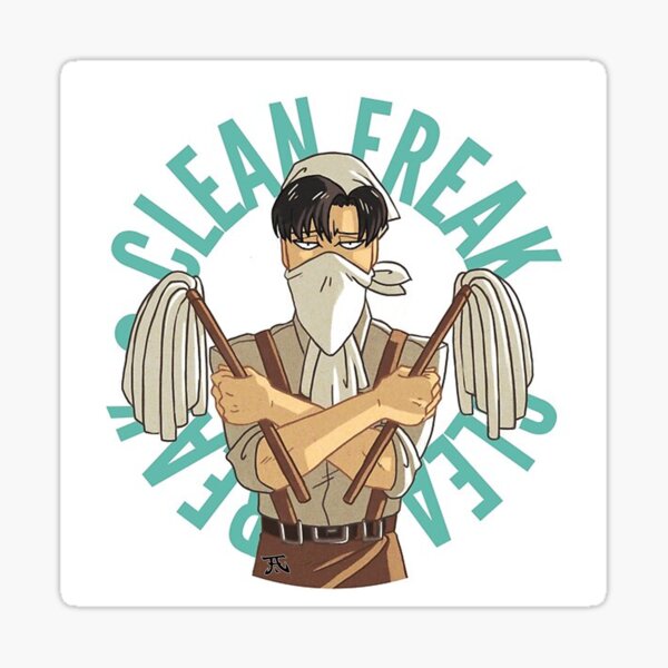 "Levi Clean Freak" Sticker by javitotag | Redbubble
