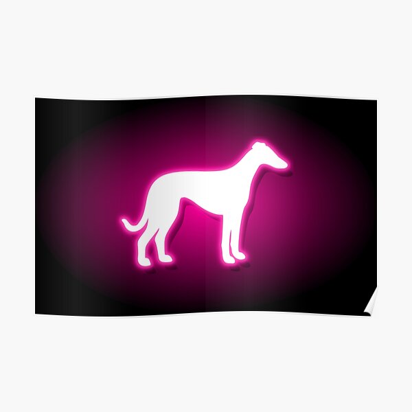 "Neon Pink Greyhound Silhouette" Poster for Sale by SpitfireLew | Redbubble