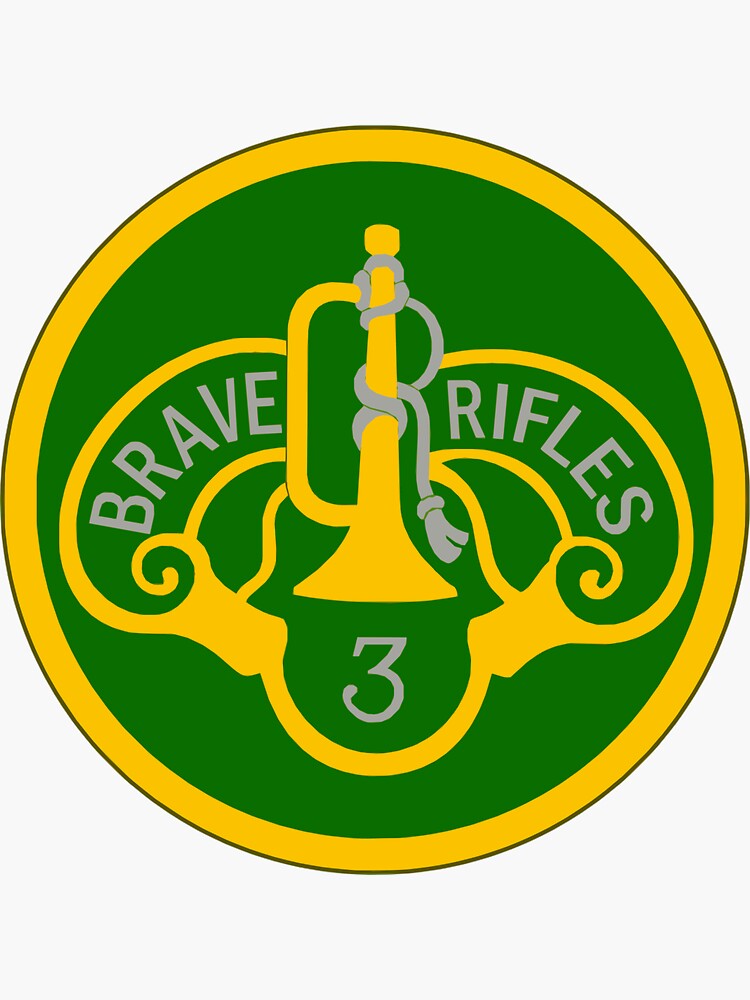 "3rd Cavalry Regiment "Brave Rifles" (United States Army)" Sticker for ...