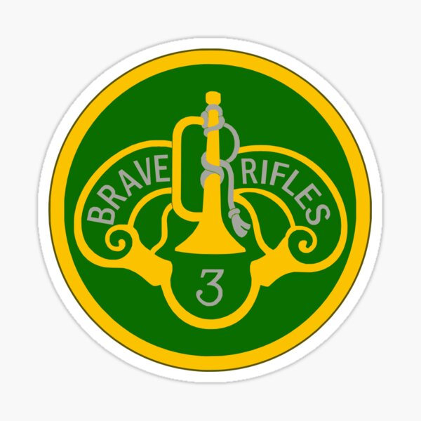 "3rd Cavalry Regiment "Brave Rifles" (United States Army)" Sticker for ...
