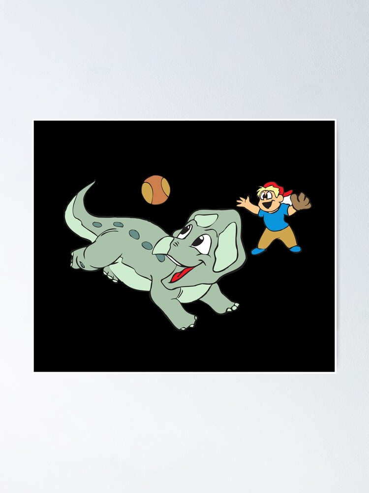 "Dinosaur Playing Baseball -Cute Dinosaur " Poster for Sale by ...