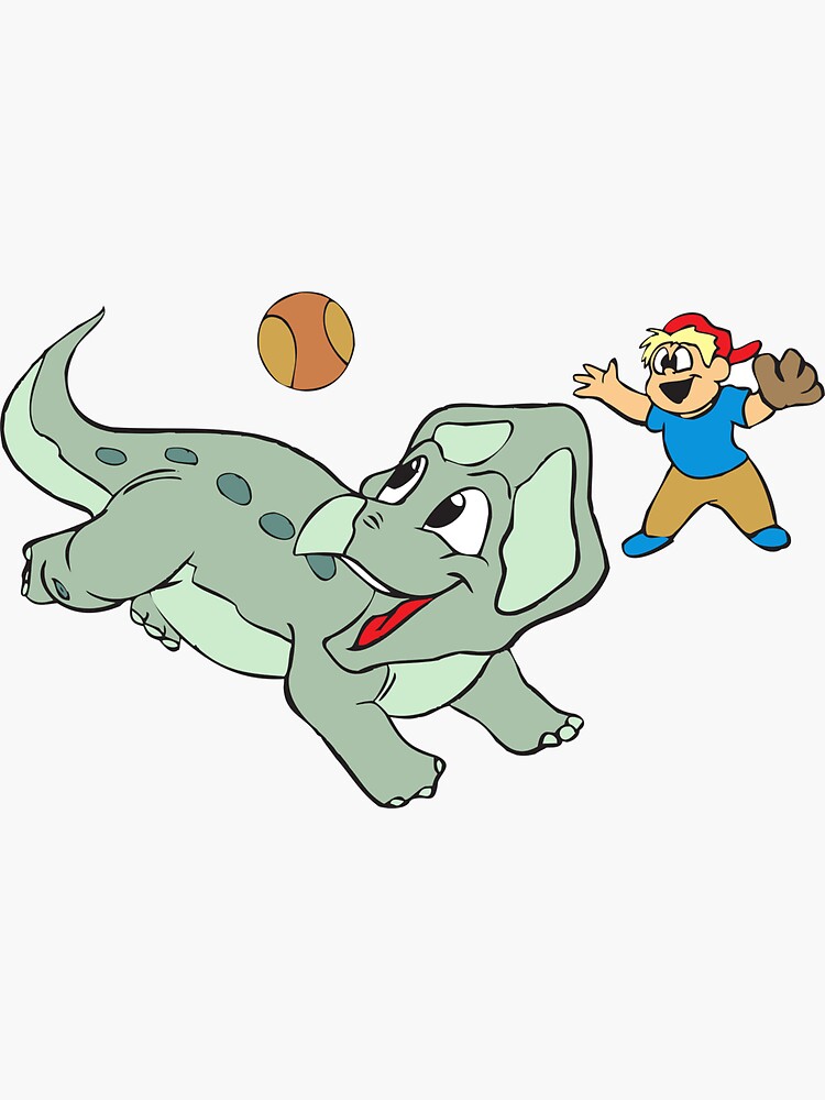"Dinosaur Playing Baseball -Cute Dinosaur " Sticker by ColoringHouse ...