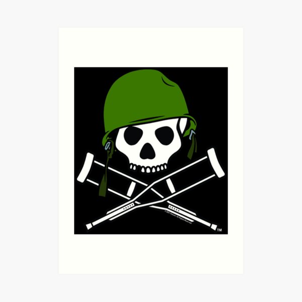 "Jackass Military Helmet Skull & Crossbones Logo" Art Print by zoffrou ...