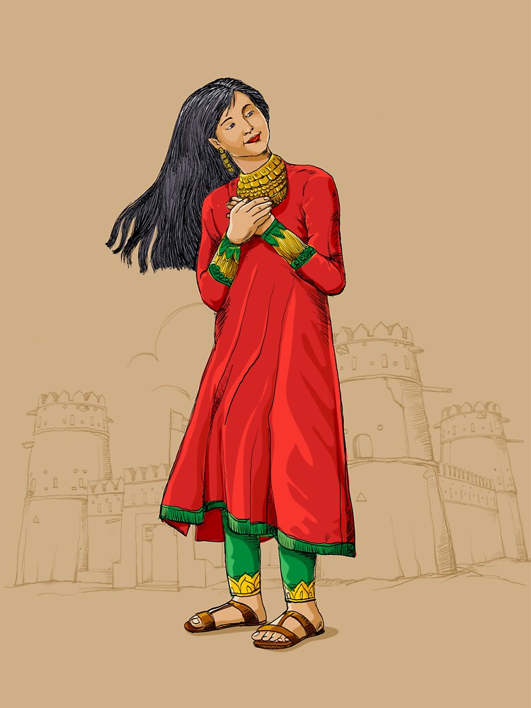 "Arab girl hair dance. Persian, Khaliji dance" Sticker by esangallery ...