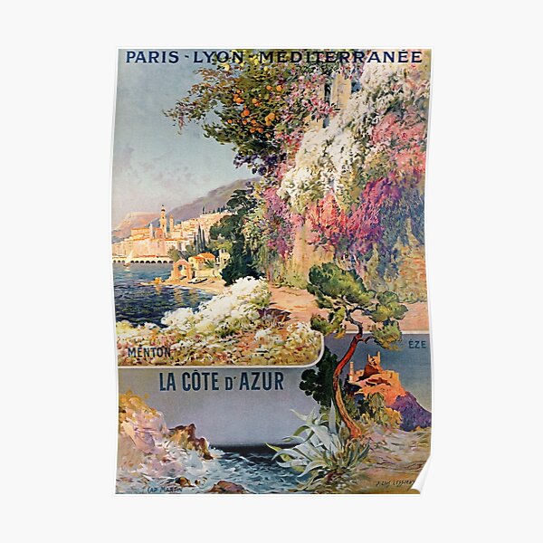 "Vintage French Riviera travel advertising" Poster for Sale by aapshop ...