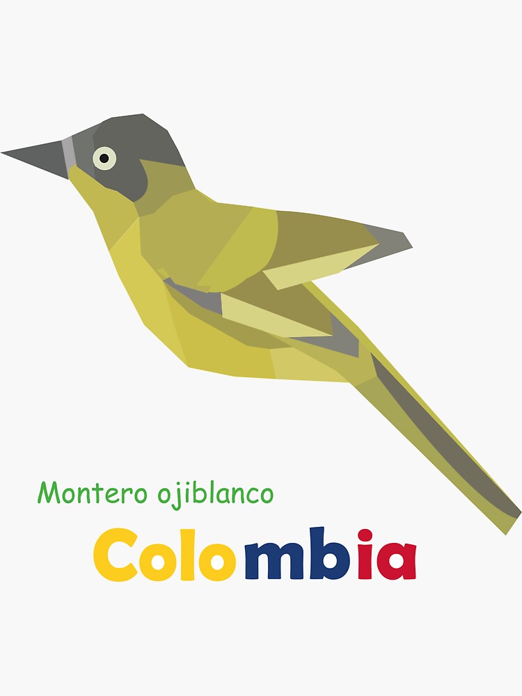 "white-eyed montero bird" Sticker by pipearisti95 | Redbubble