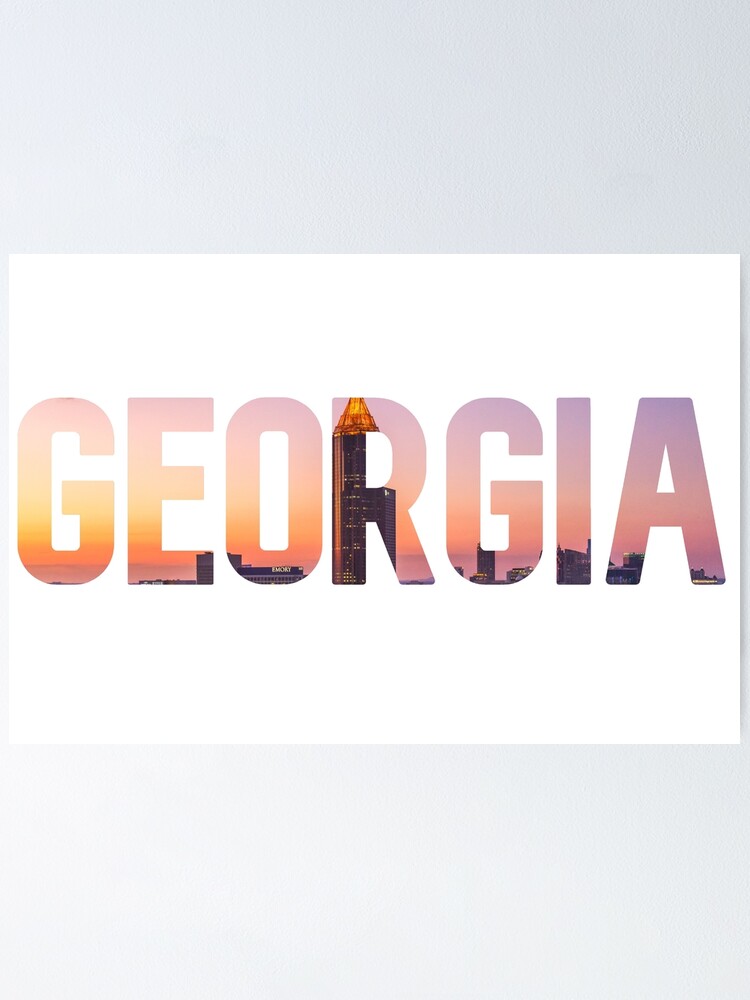 "Georgia Iconic Scenery Logo" Poster for Sale by 38thSeotember | Redbubble