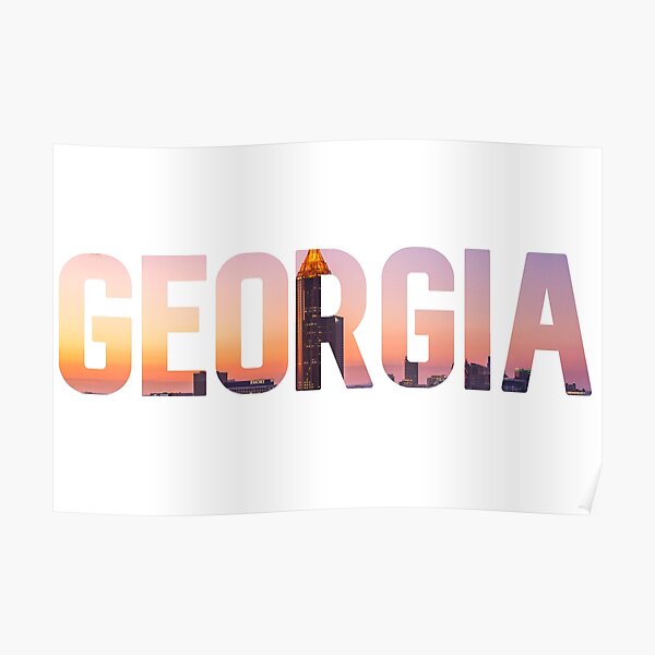 "Georgia Iconic Scenery Logo" Poster for Sale by 38thSeotember | Redbubble