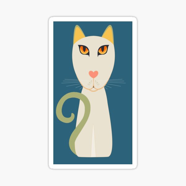 "CAT WITH QUESTION MARK TAIL #3" Sticker by jgevans | Redbubble