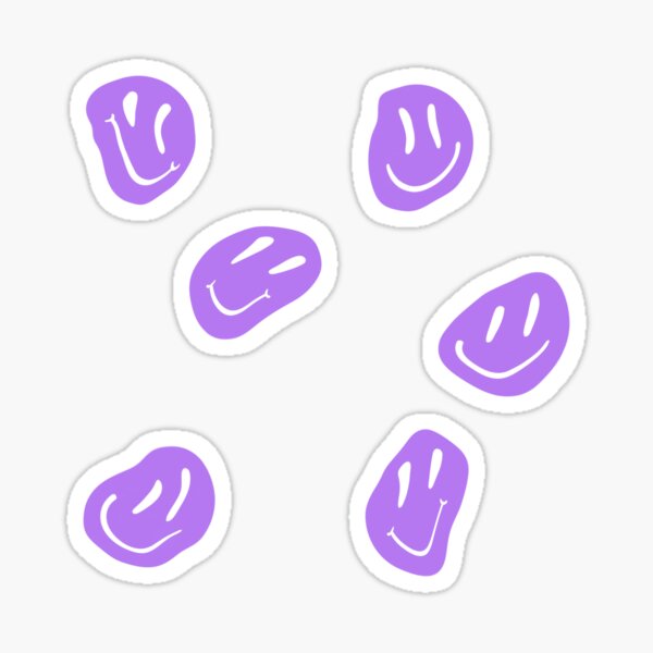 "Purple smiling emoticon on on white background with blur effect ...