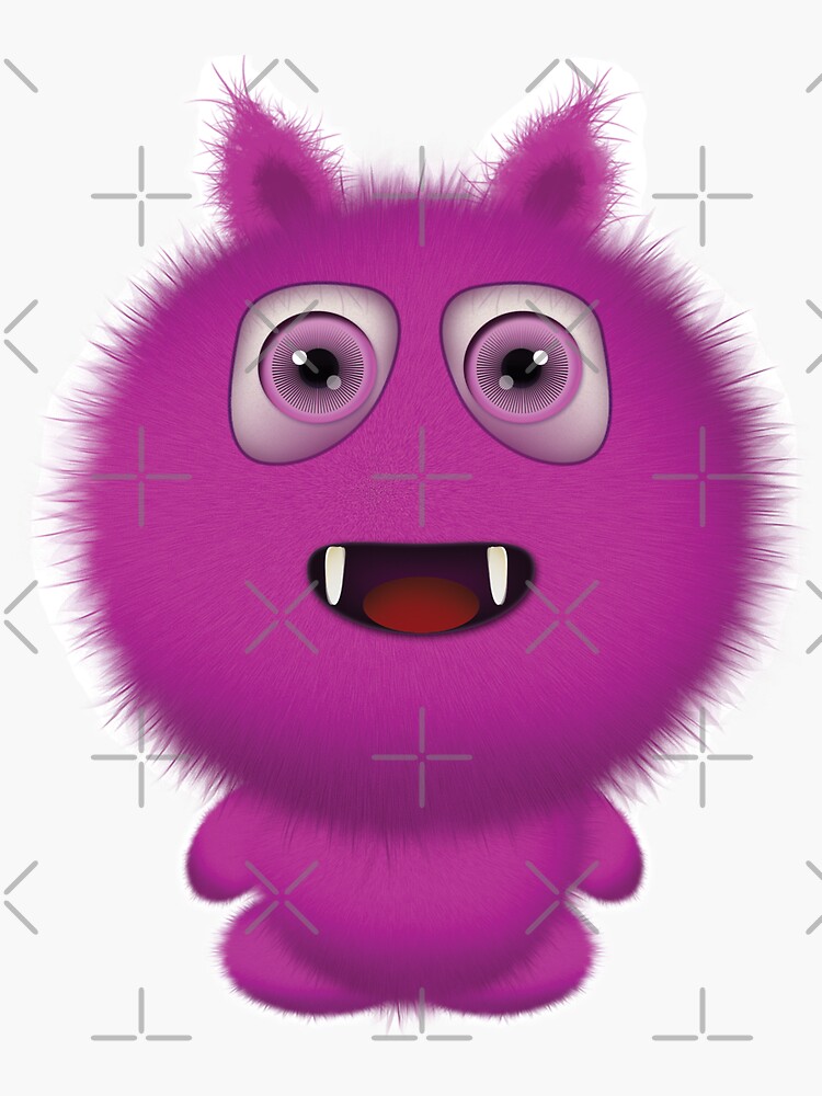 "Hand painted Cute Purple Furry sticker or tshirt" Sticker by ...